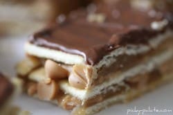 Rich Chocolate Peanut Butter Caramel Club Bars Recipe | Picky Palate