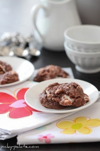 Gooey Chocolate, Peanut Butter & Marshmallow Cookies | Picky Palate