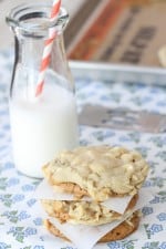 Biscoff Stuffed White Chocolate Chip Cookies | Easy Homemade Cookies