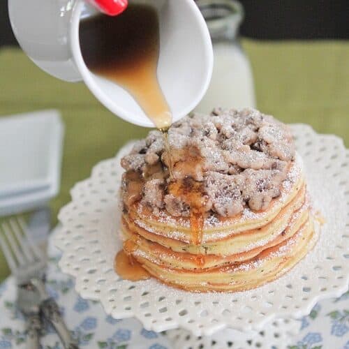 Chocolate Chip Cookie Dough Crumble Pancakes