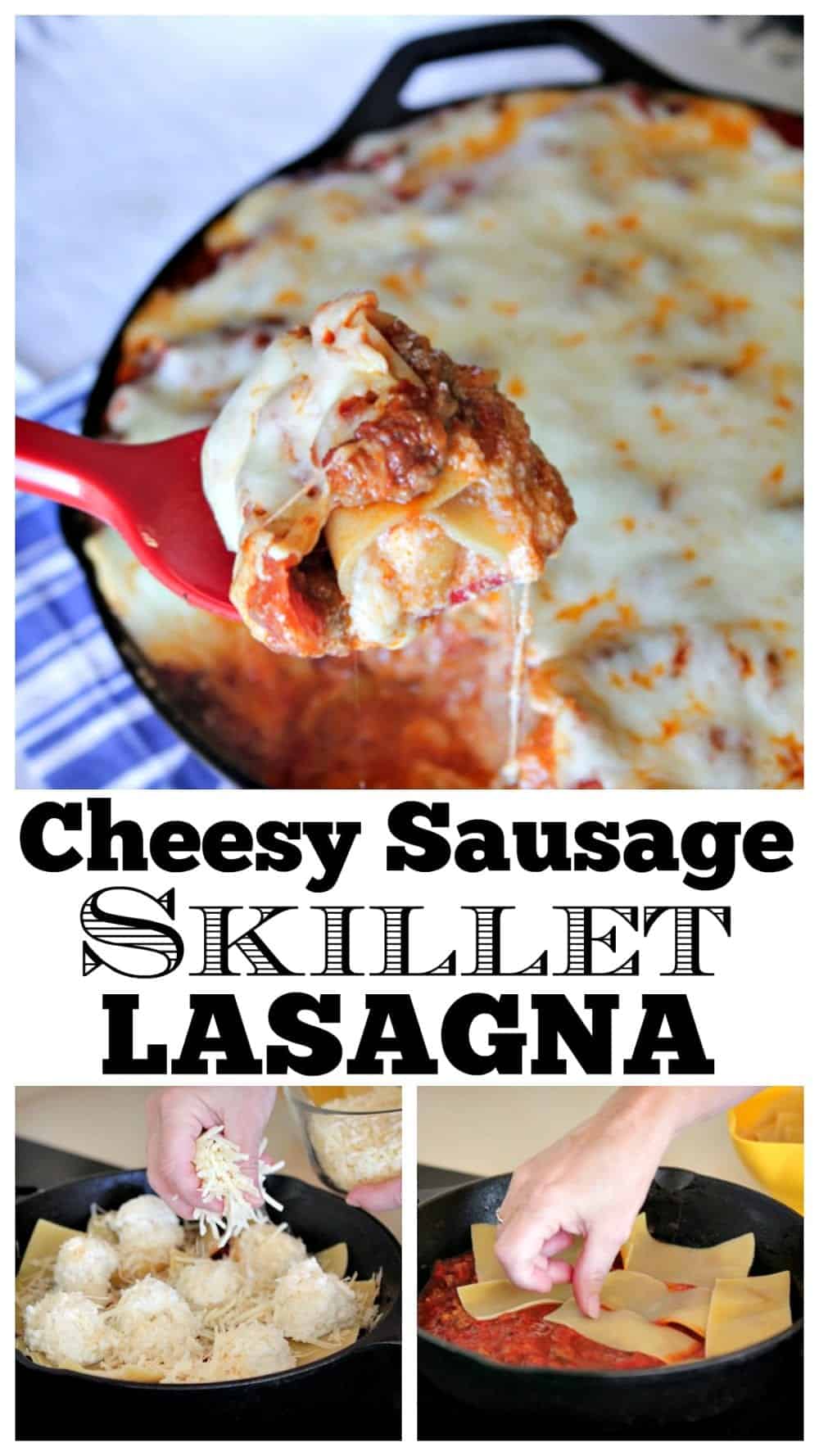 Cheesy Sausage Skillet Lasagna - Picky Palate - EASY Lasagna Recipe!