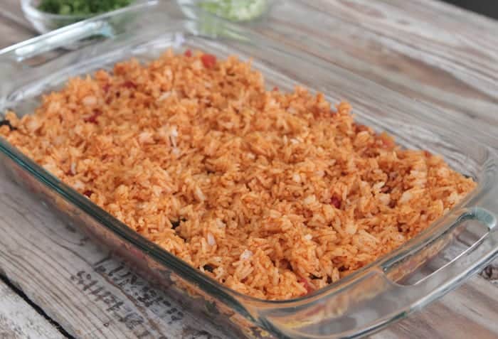 Fiesta 7 Layer Rice Bake | Mexican Rice Casserole Recipe