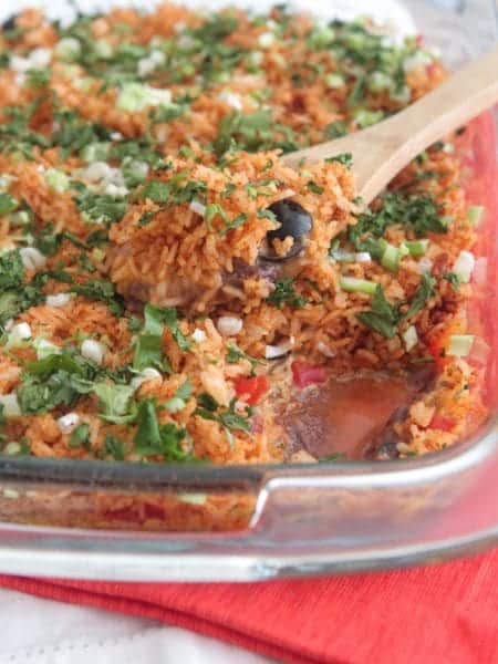 Fiesta 7 Layer Rice Bake | Mexican Rice Casserole Recipe
