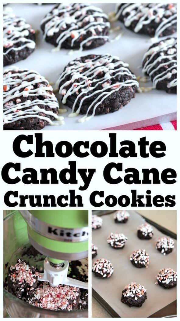 Chocolate Candy Cane Crunch Cookies | Christmas Cookie Recipe