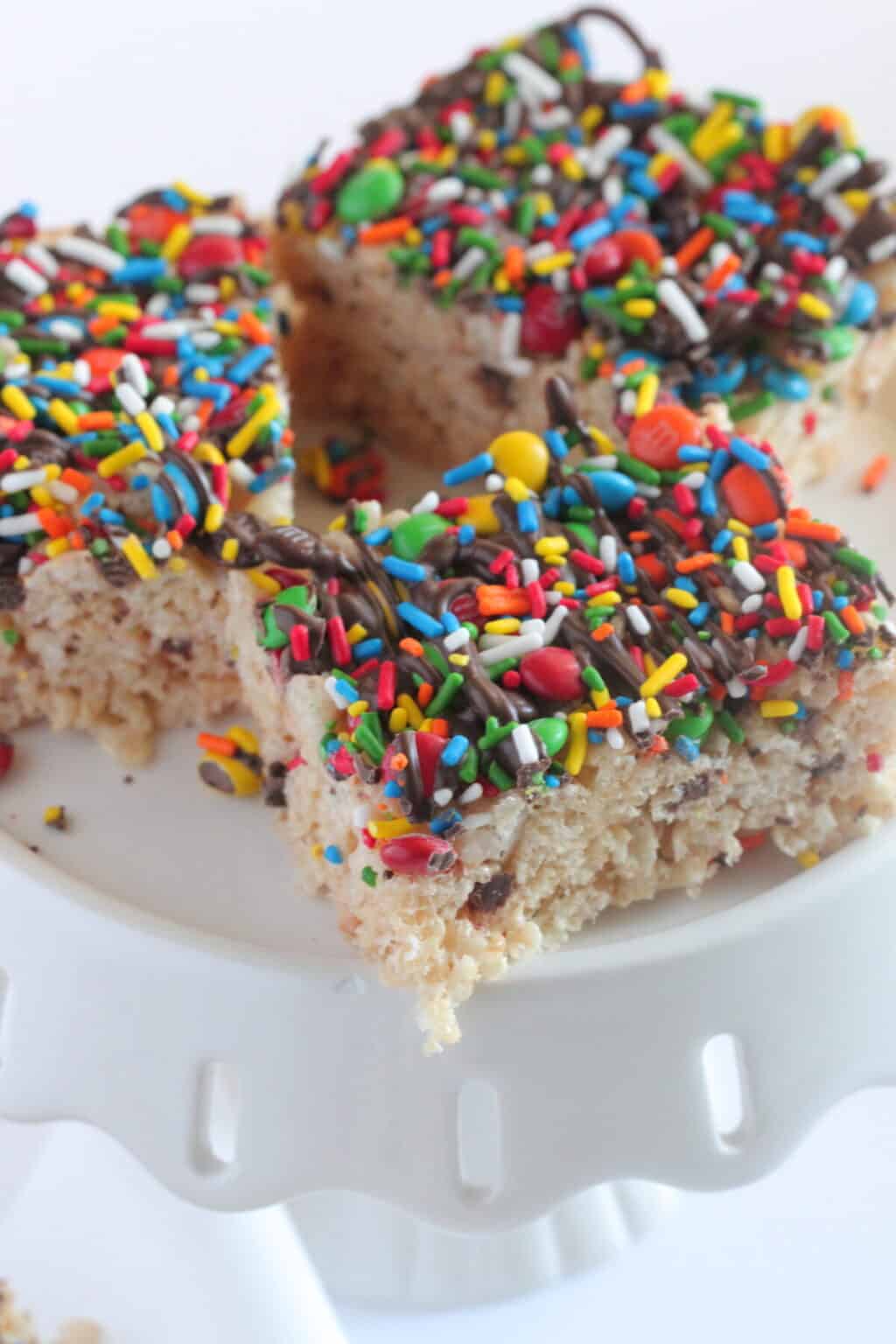 Funfetti Rice Krispie Treats Recipe | Easy No Bake Dessert Recipe