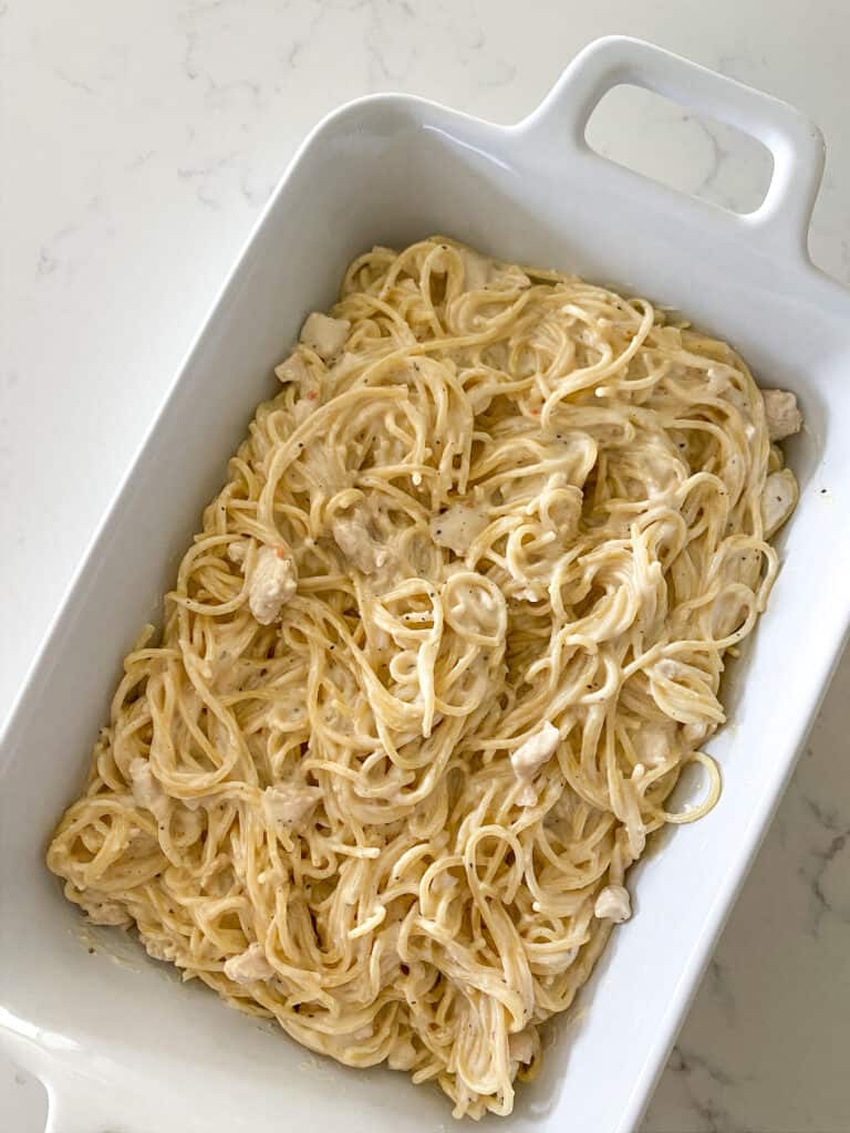 Easy White Chicken Spaghetti Bake | Picky Palate