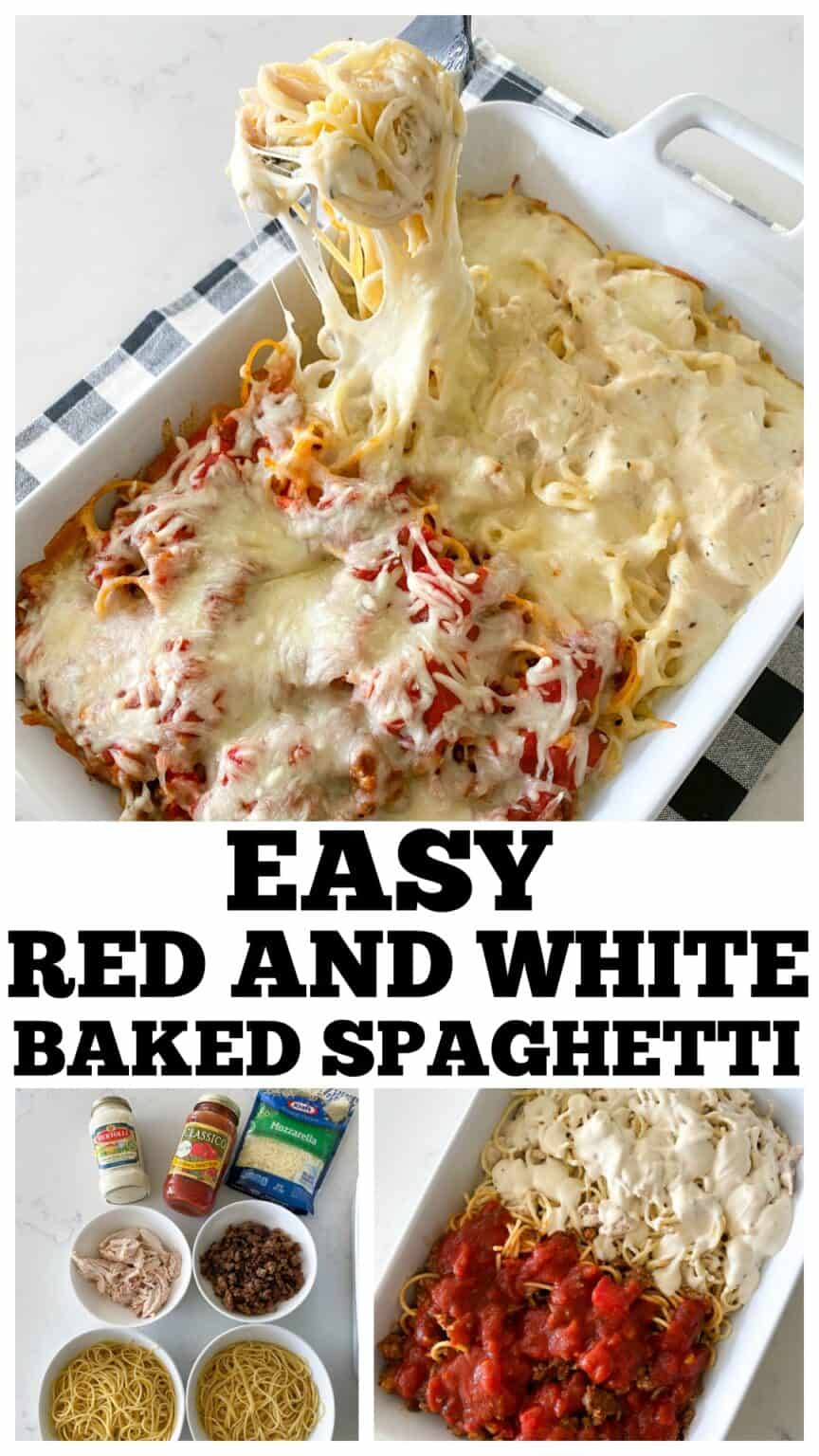 Red and White Baked Spaghetti Recipe - Easy Pasta Dinner Idea!
