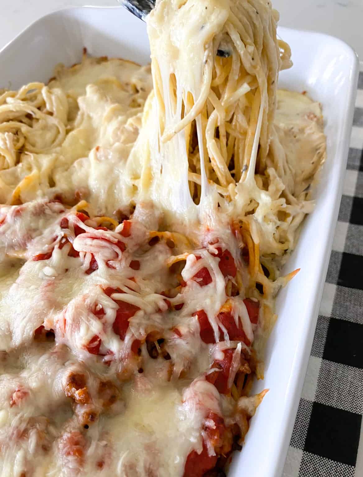 Red and White Baked Spaghetti Recipe - Easy Pasta Dinner Idea!